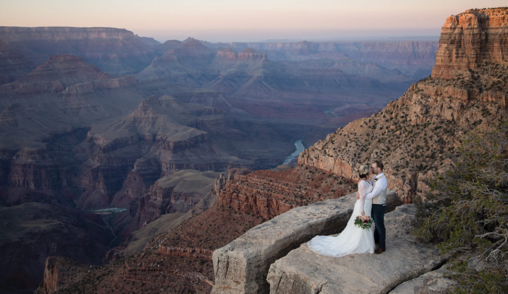 A Sunset Grand Canyon Ceremony: Lindsey Brink & Luke Wroblewski